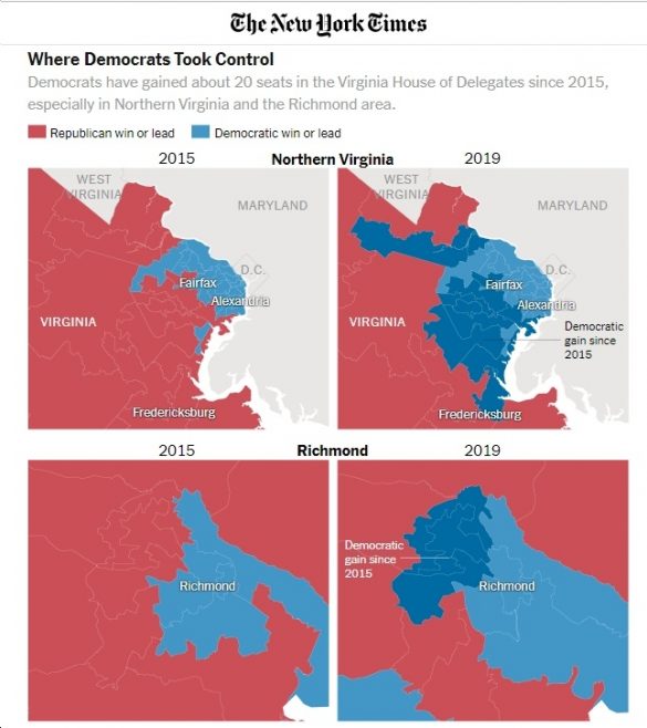 Maps of Virginia House of Delegates 1993 and 2019 – The Bull Elephant