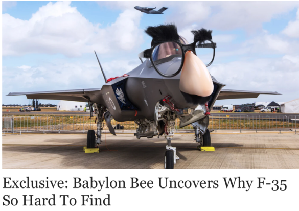 Sunday Memes–How to lose an F-35 fighter jet – The Bull Elephant